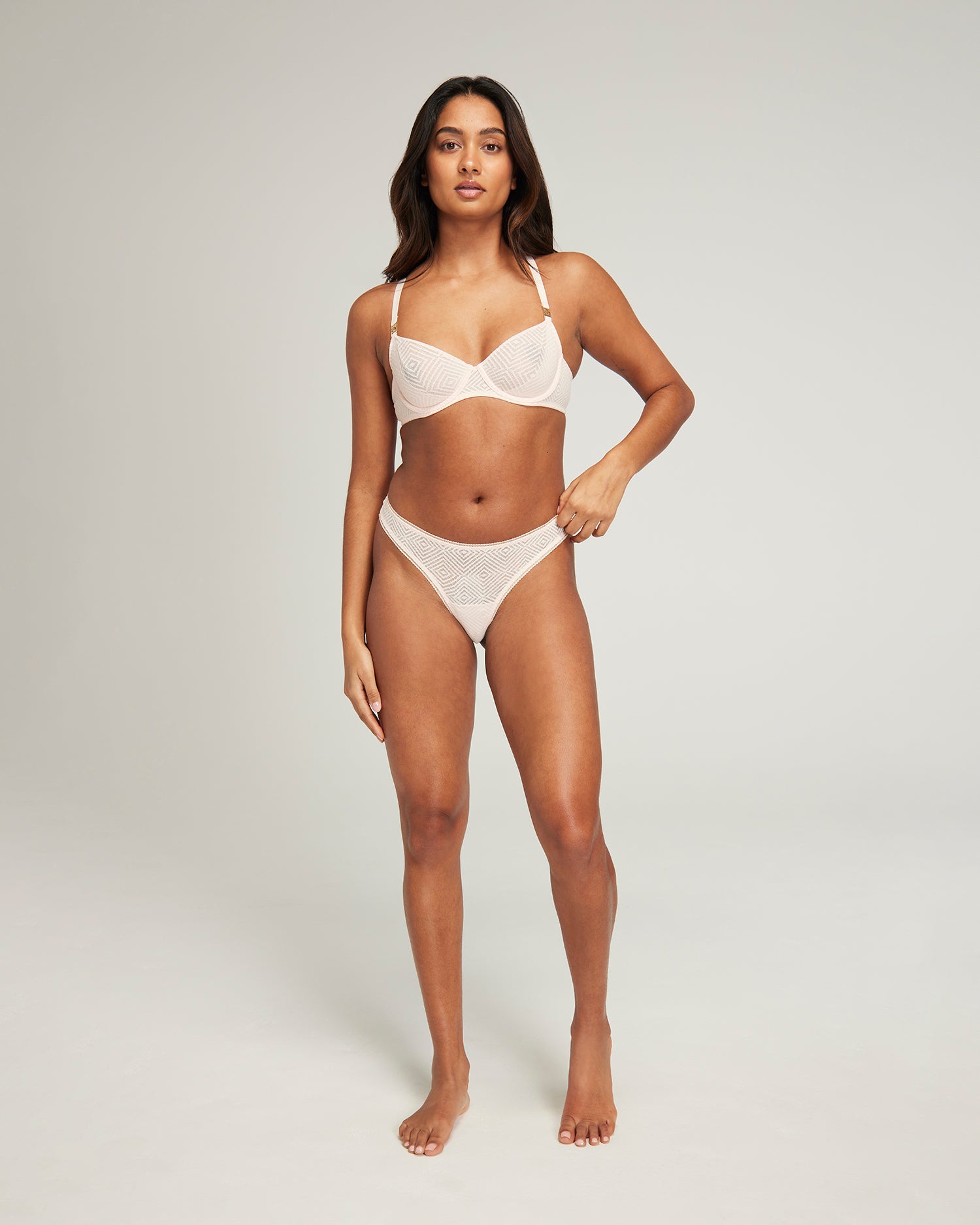 The Barely There Thong Blush Pink | Sheer Lace Thong | Nudea Underwear