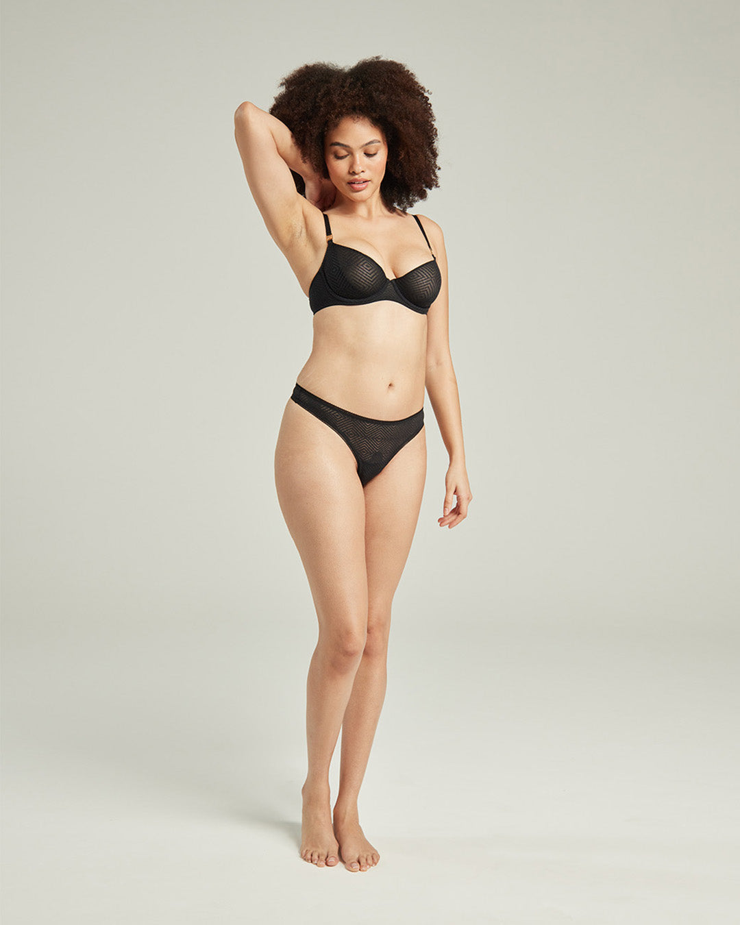 The Barely There Thong Black | Sheer Lace Thong | Nudea Underwear