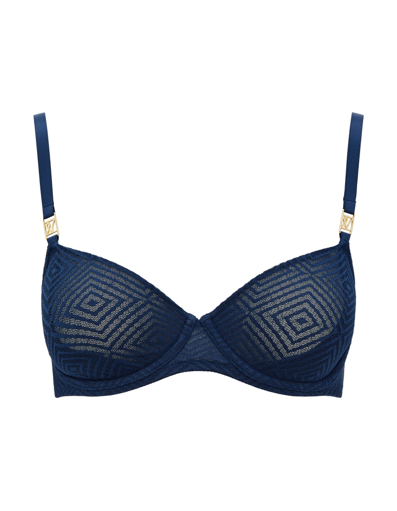 The Lift Balcony Bra | Navy Balcony Bras | Lace Balcony Bra | Nudea ...