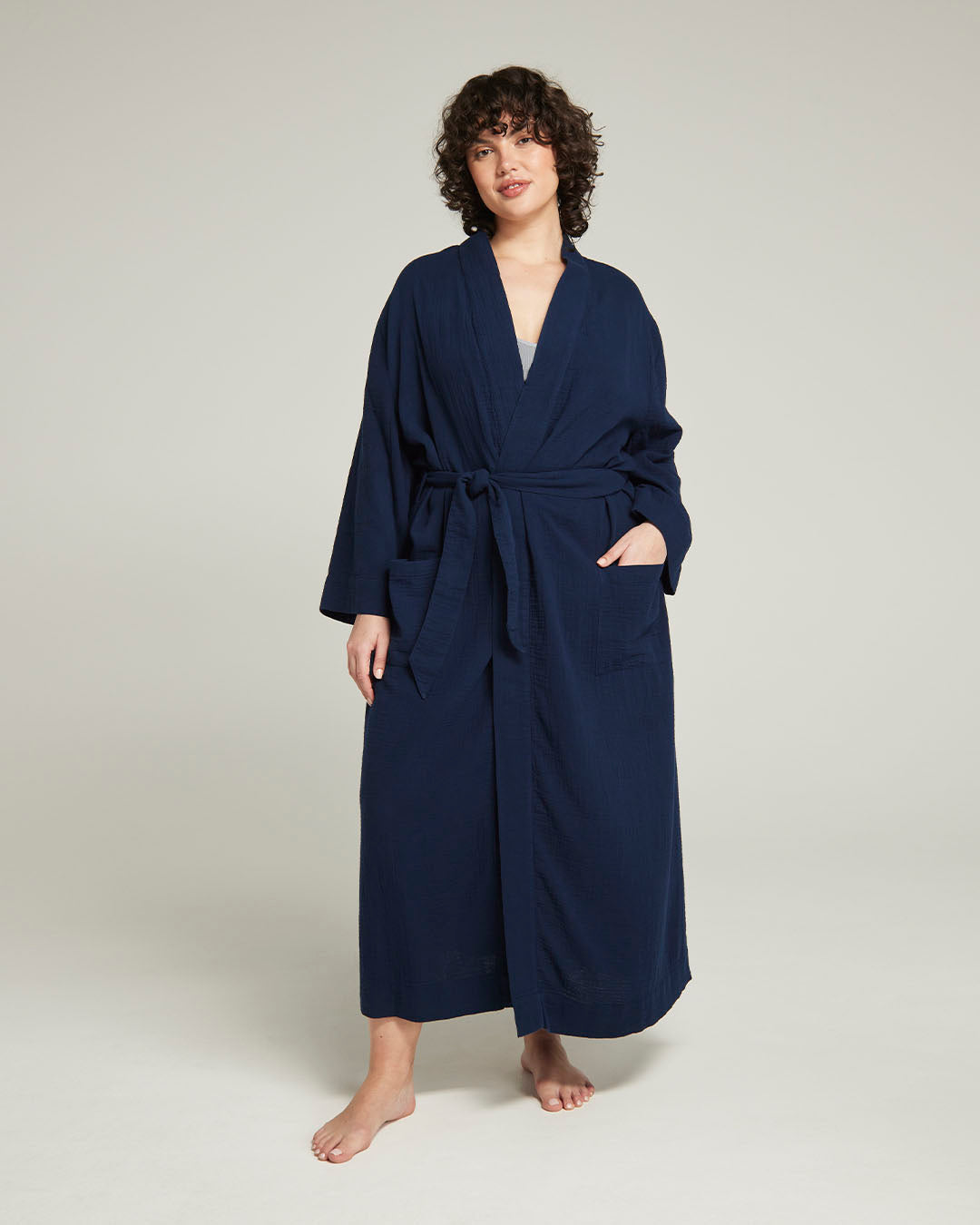The Classic Belted Robe - Navy – Nudea