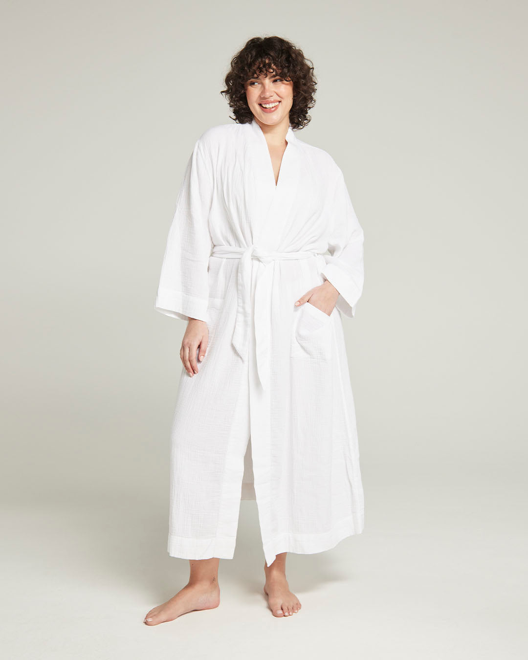 The Classic Belted Robe - Cotton White – Nudea